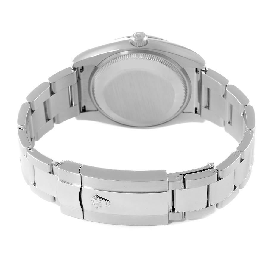 Rolex Date 34 Steel White Gold Diamond Dial Mens Watch 115234 Box Card ...