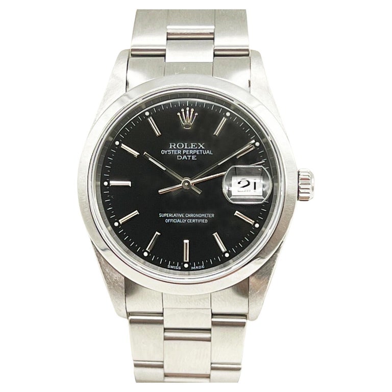 Rolex Date Black Dial 15200 Stainless Steel Box Paper 2004 For Sale at ...