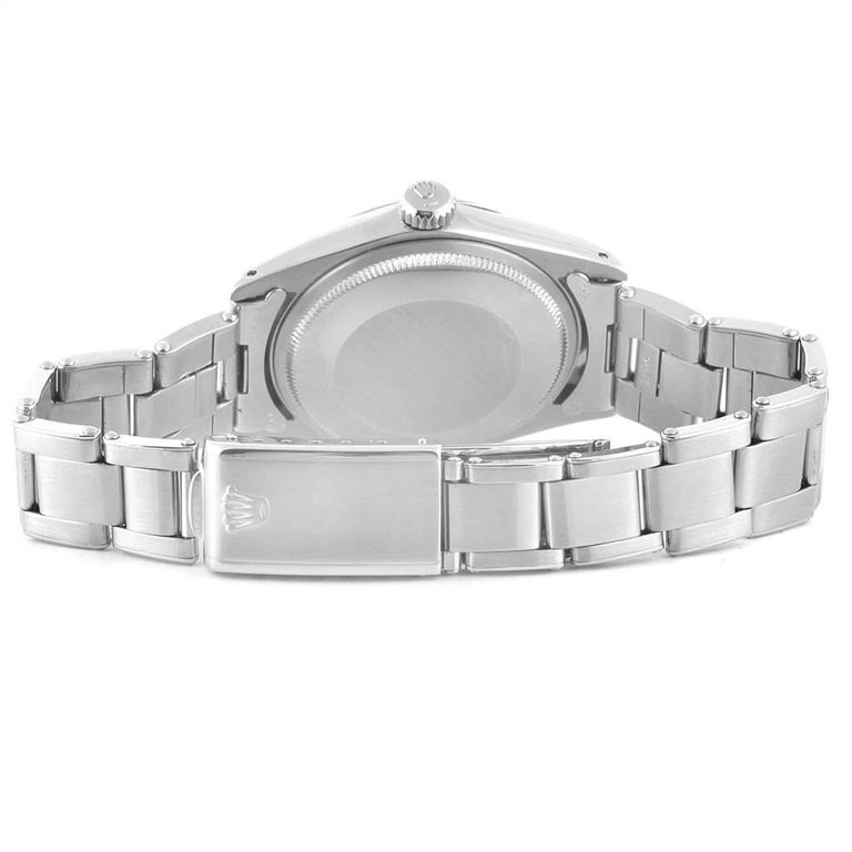 Rolex Date Blue Brick Dial Domed Bezel Steel Vintage Men's Watch 1500 ...