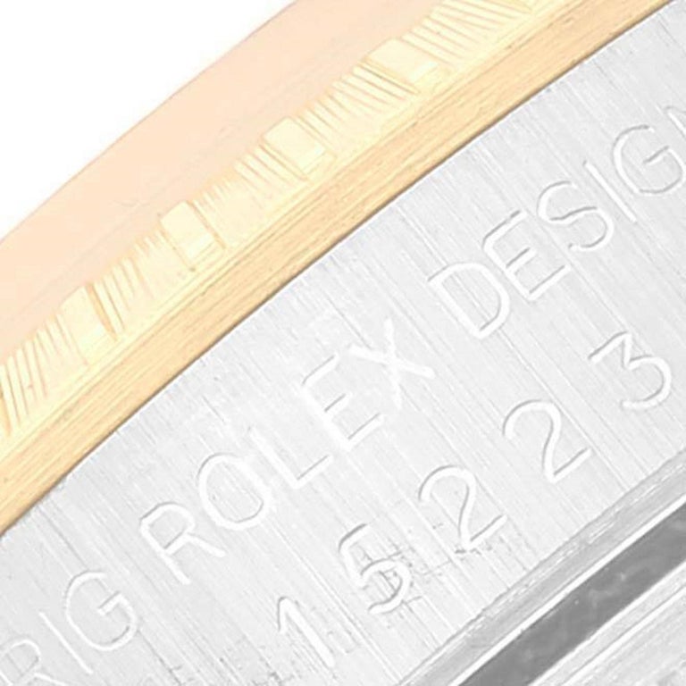 Rolex Date Mens Steel Yellow Gold Engine Turned Bezel Mens Watch 15223 ...