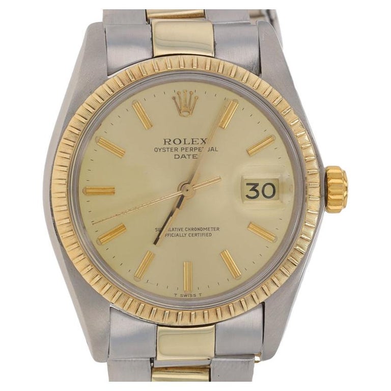 Rolex Date Men's Wristwatch 1505 Stainless Steel & Yellow Gold 18k Auto ...