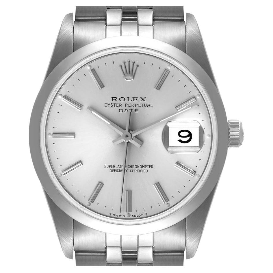 Rolex Date Silver Dial Jubilee Bracelet Vintage Men's Watch 1500 at 1stDibs