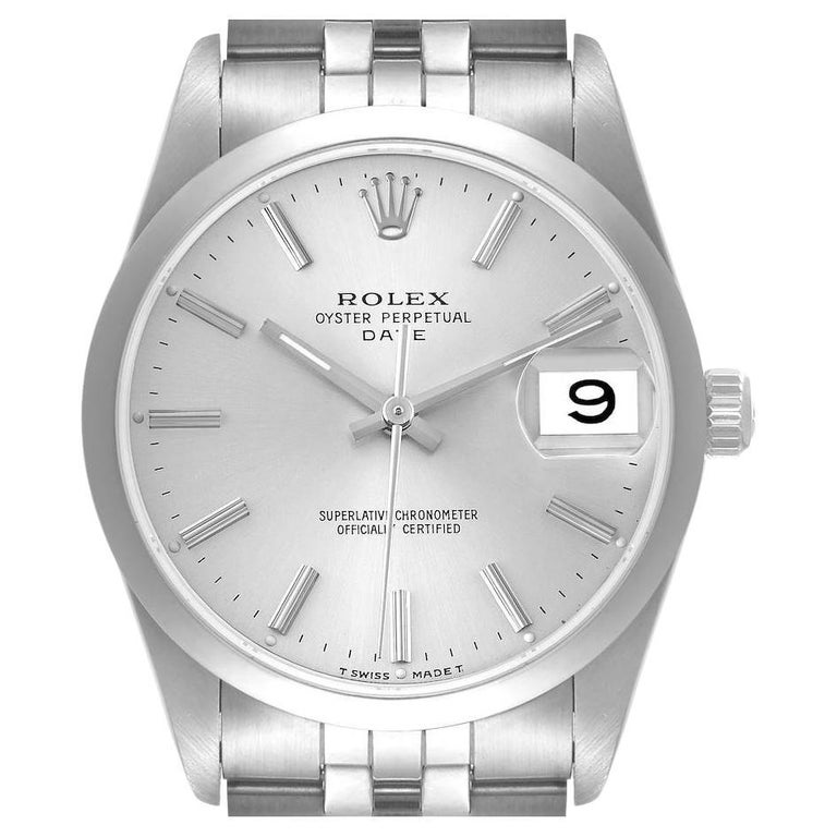Rolex Date Silver Dial Jubilee Bracelet Automatic Mens Watch 15200 at ...
