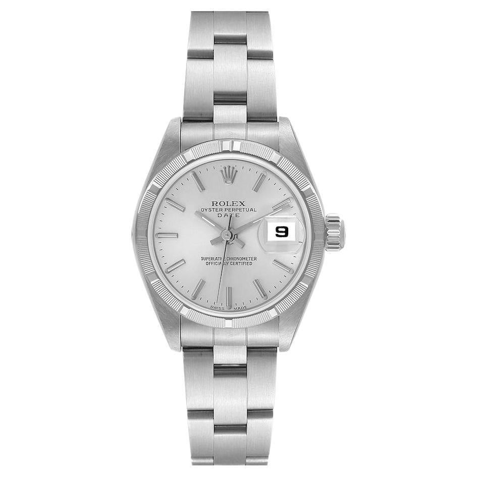 Rolex Date 69240, Silver Dial, Certified and Warranty For Sale at 1stDibs