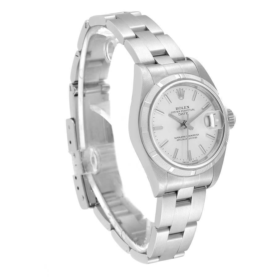 Rolex Date Silver Dial Oyster Bracelet Steel Ladies Watch 79190 Papers For Sale at 1stDibs ...
