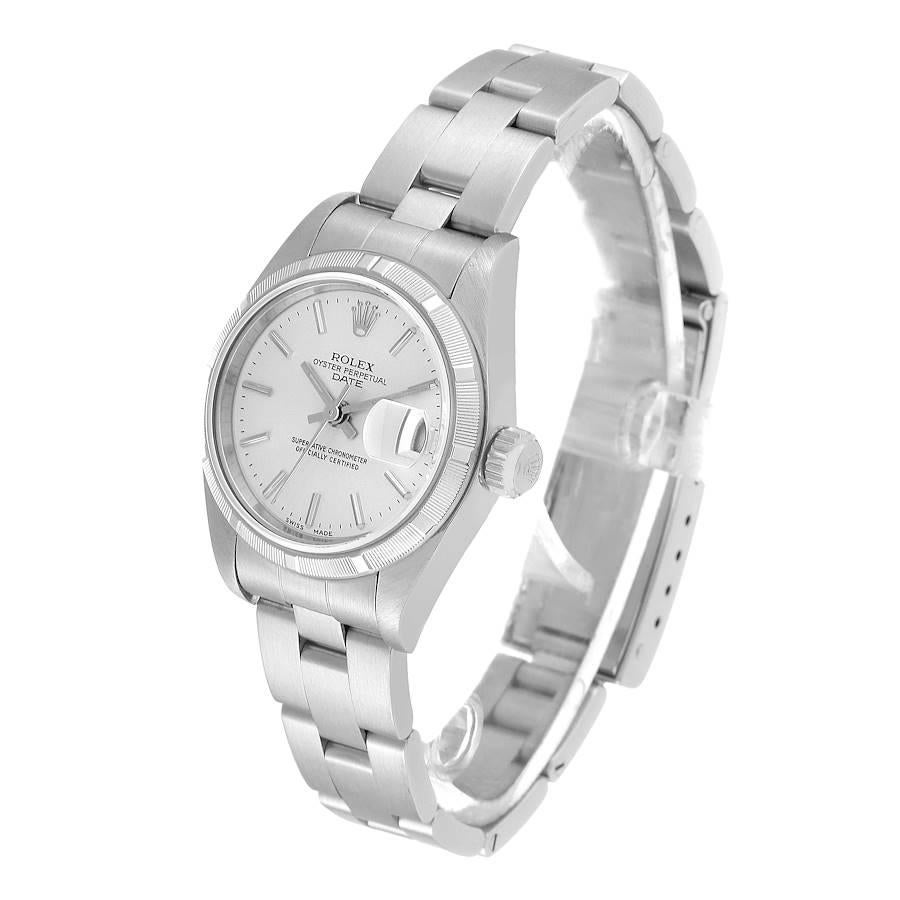 Rolex Date Silver Dial Oyster Bracelet Steel Ladies Watch 79190 Papers For Sale at 1stDibs ...