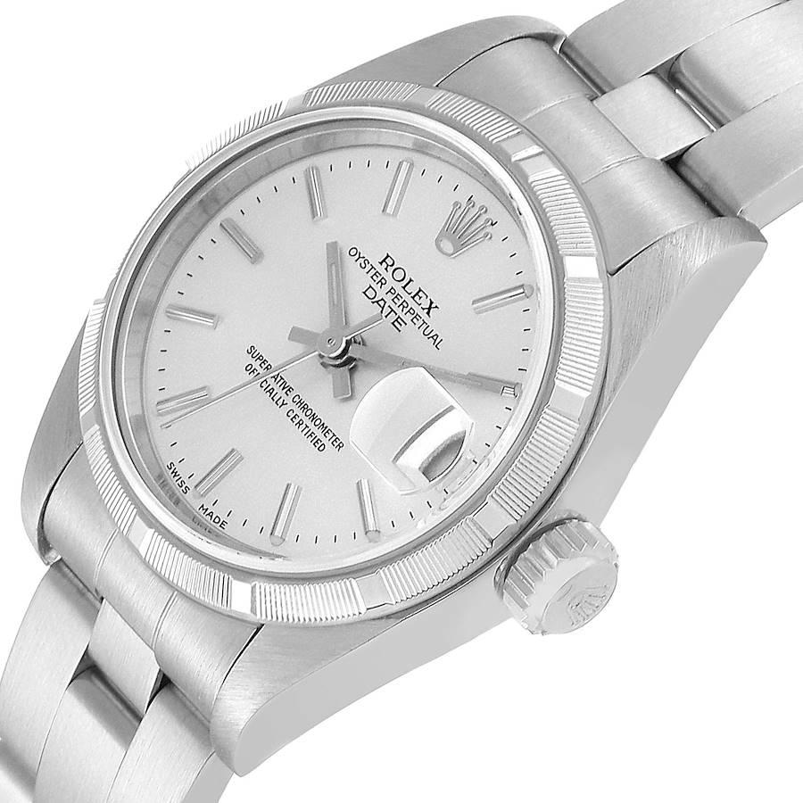 Rolex Date Silver Dial Oyster Bracelet Steel Ladies Watch 79190 Papers For Sale at 1stDibs ...