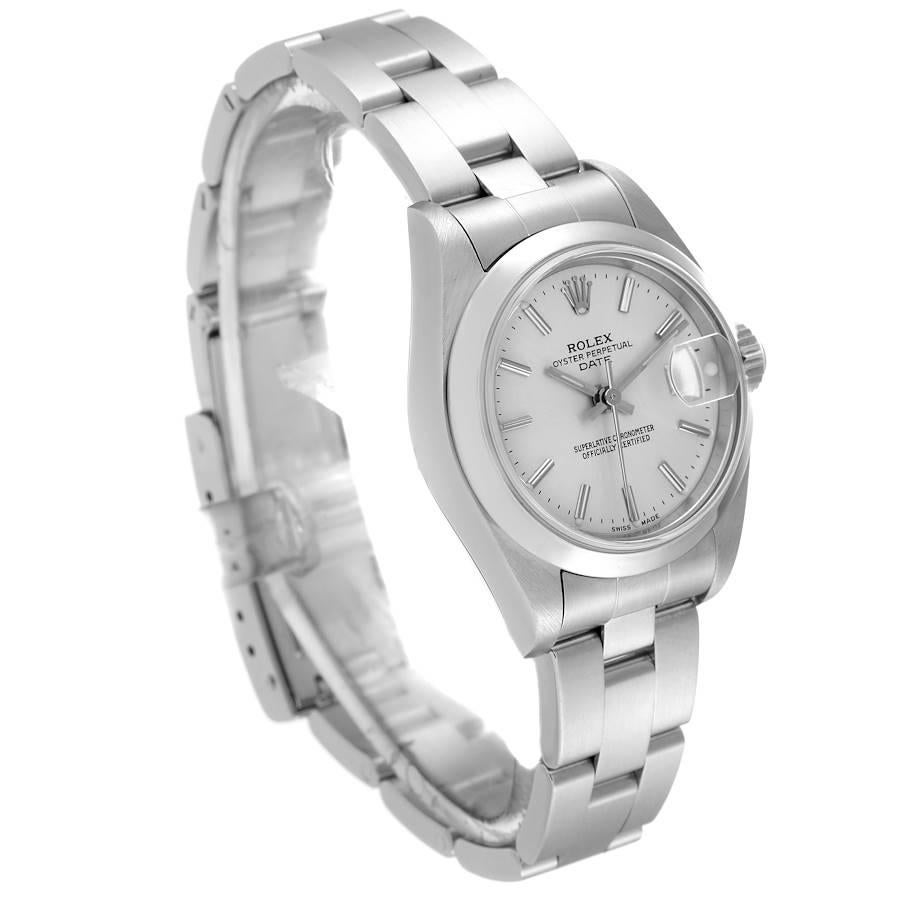 Rolex Date Silver Dial Smooth Bezel Steel Ladies Watch 79160 Box Papers ...