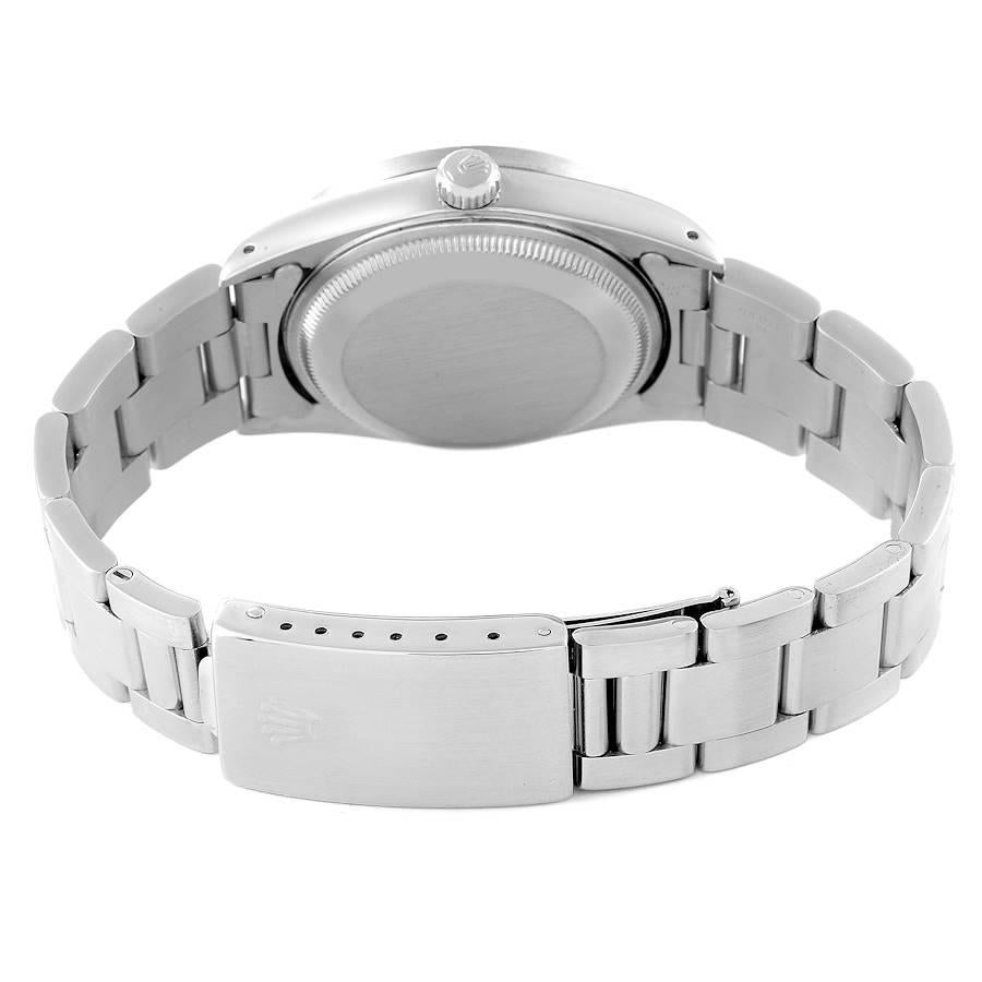 Rolex Date Silver Dial Steel Engine Turned Bezel Mens Watch 15210 at ...