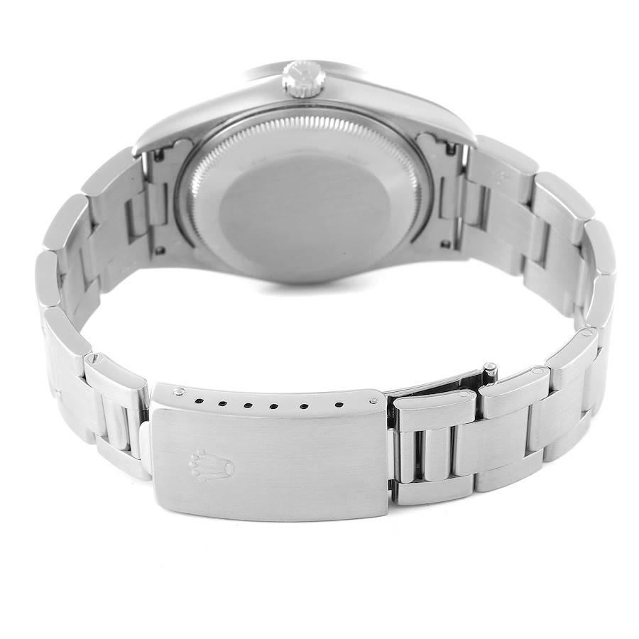 Rolex Date Silver Dial Steel Engine Turned Bezel Mens Watch 15210 For ...