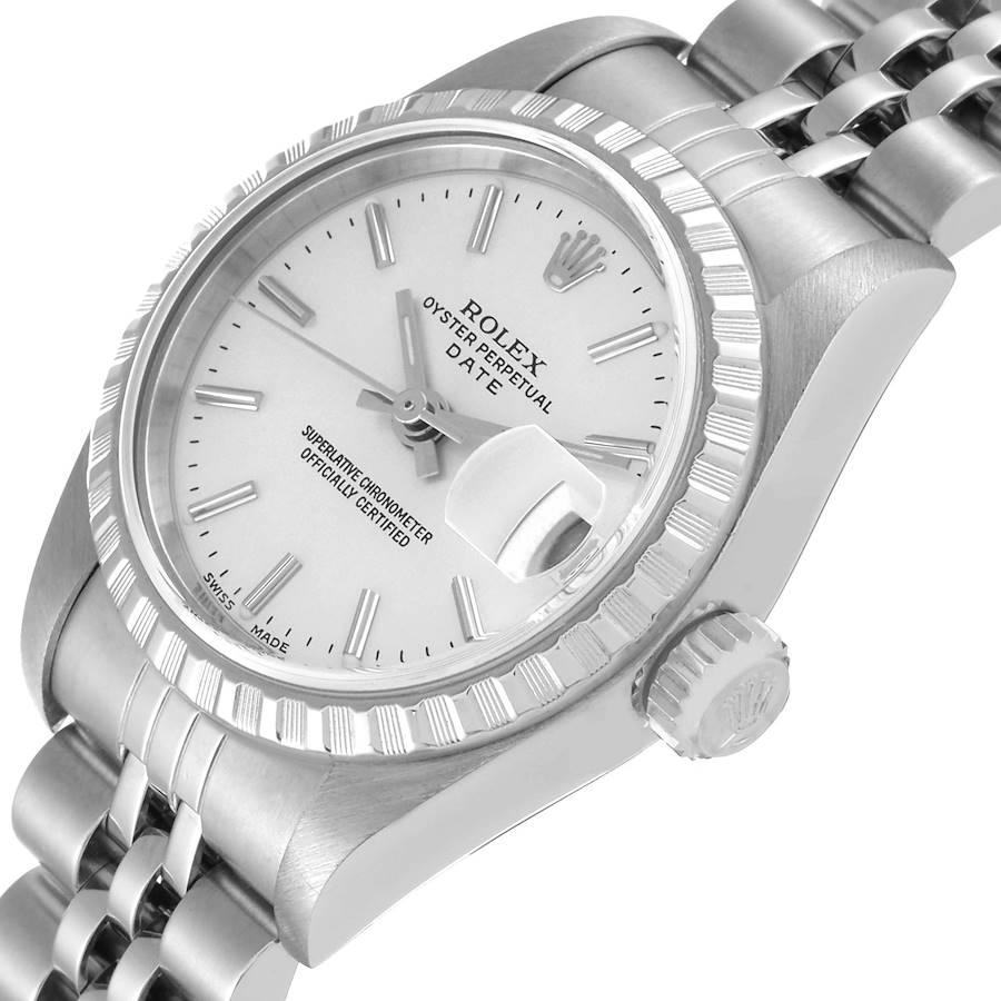 Rolex Date Silver Dial Steel Ladies Watch 79240 Box Papers For Sale at ...