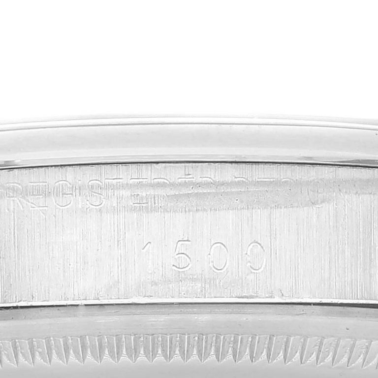 Rolex Date Smooth Bezel Black Sigma Dial Steel Vintage Mens Watch 1500 ...