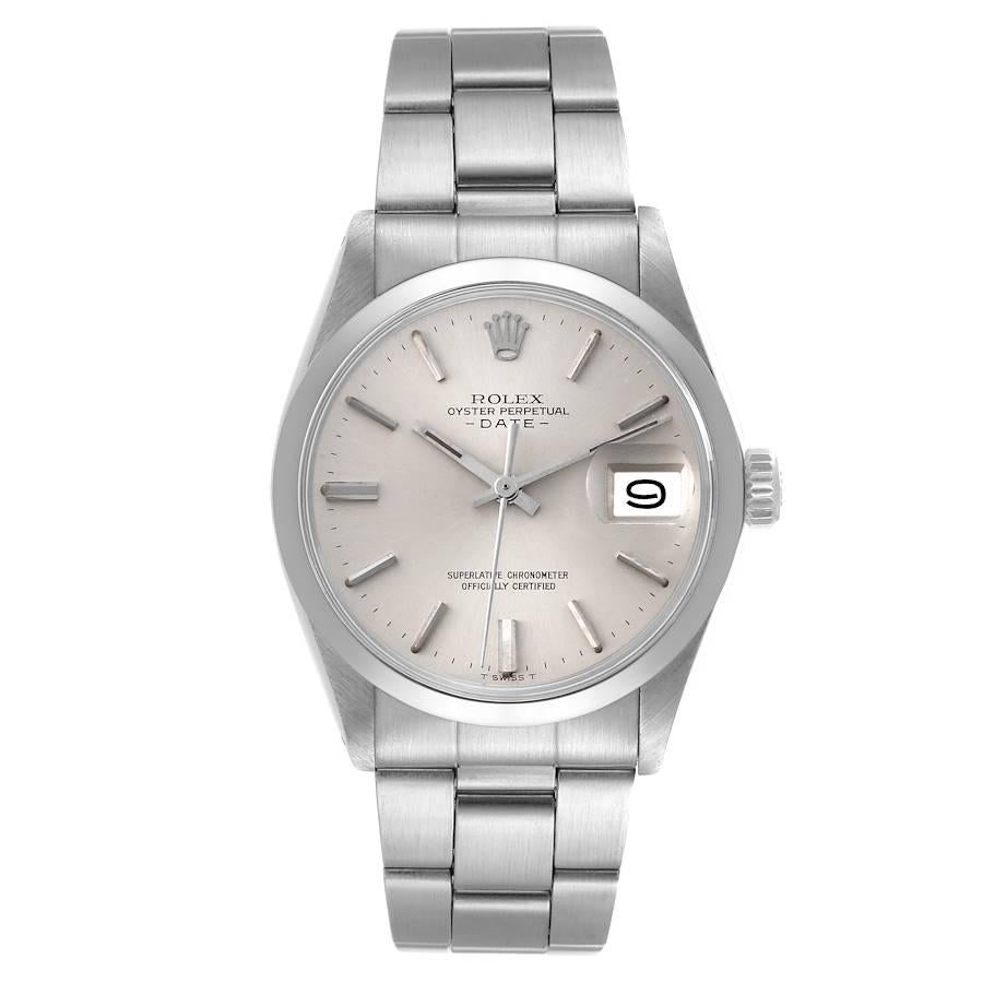 Rolex Date Stainless Steel Silver Dial Vintage Mens Watch 1500 For Sale ...