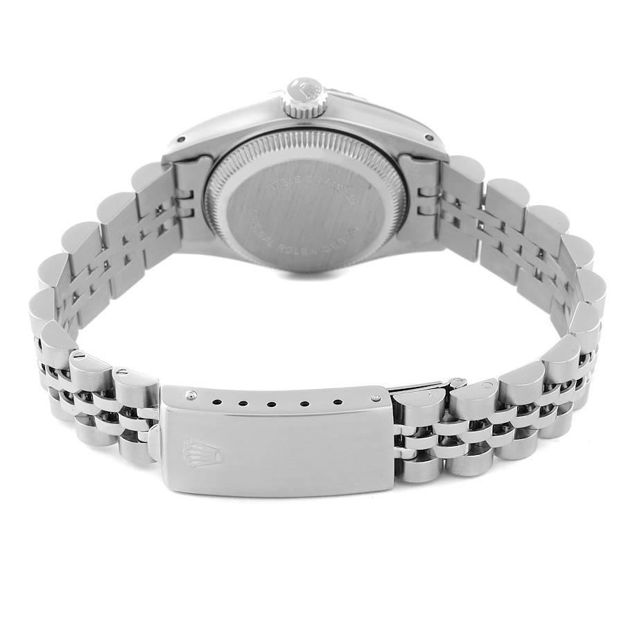 Rolex Date Steel Silver Dial Engine Turned Bezel Ladies Watch 69240 For ...