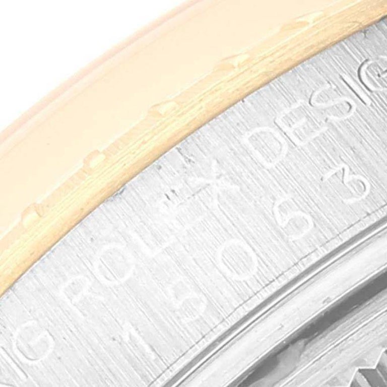 Rolex Date Steel Yellow Gold Engine Turned Bezel Black Dial Mens Watch ...