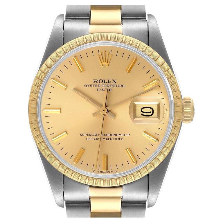 Rolex Date Steel Yellow Gold Oyster Bracelet Vintage Mens Watch 1505 at ...