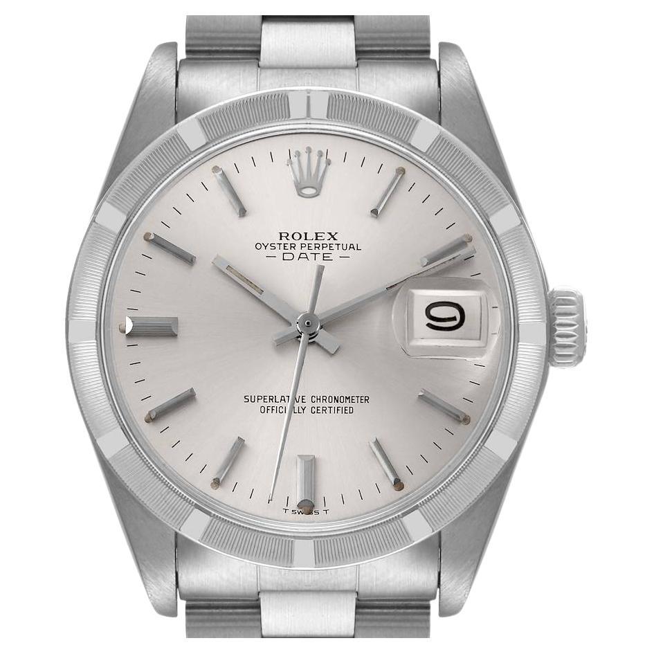 Rolex Date Vintage Silver Baton Dial Stainless Steel Mens Watch 1501 ...