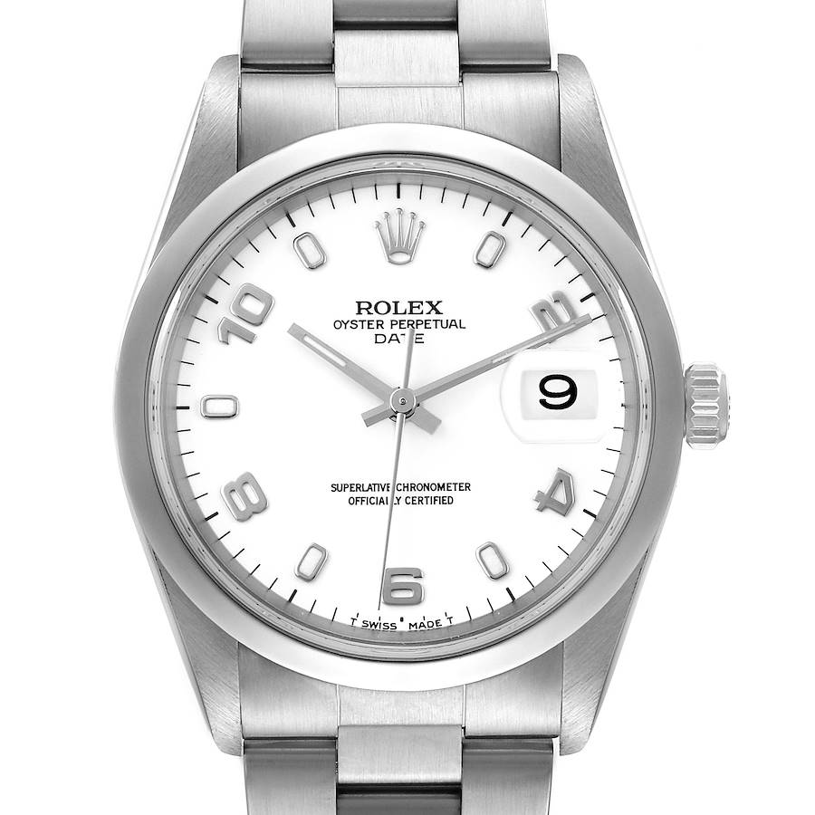 Rolex Date White Dial Oyster Bracelet Steel Men's Watch 15200 For Sale ...