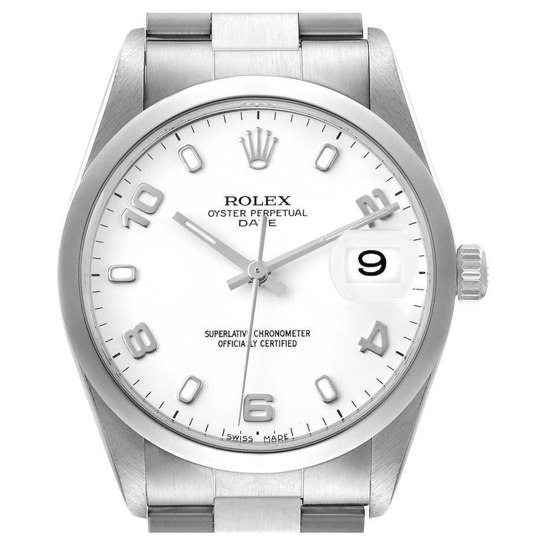Rolex Date Cadran Blanc Bracelet Oyster Acier Montre Homme 15200 Boîte ...
