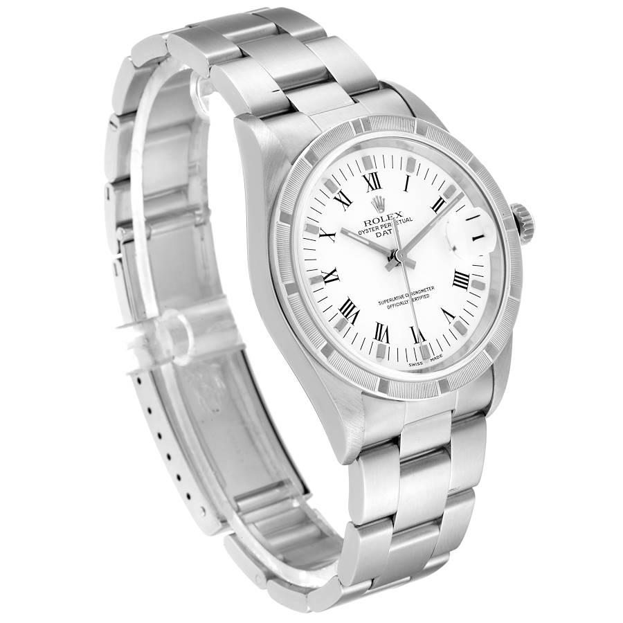 Rolex Date White Dial Oyster Bracelet Steel Mens Watch 15210 For Sale ...