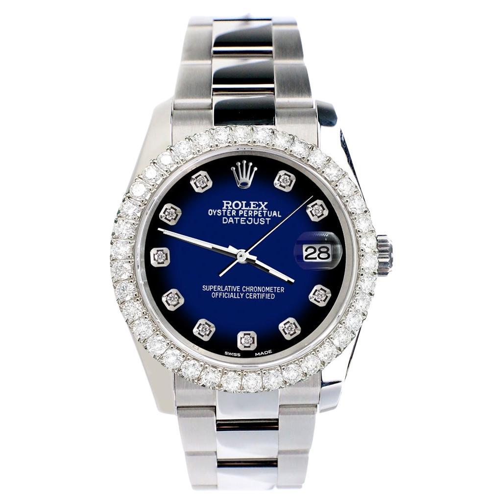 Rolex Datejust 116200 36mm 2.7ct Diamond Bezel/Maroon Vignette Dial ...