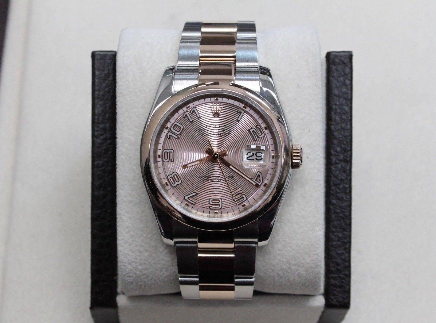 Rolex Datejust 116201 18 Karat Gold and Stainless Steel Pink Concentric ...