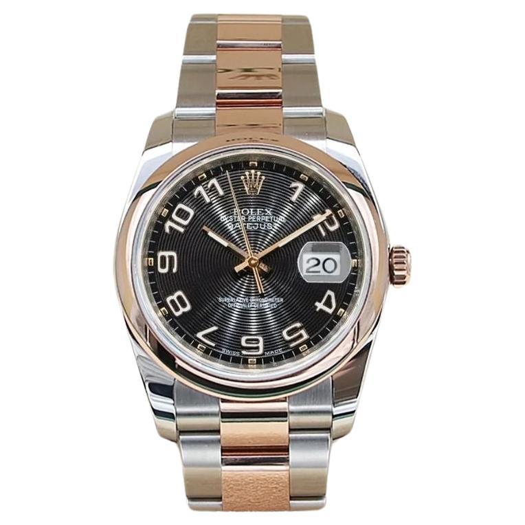 Rolex Datejust 116201 - Black Concentric Dial, Oyster Bracelet, Full ...