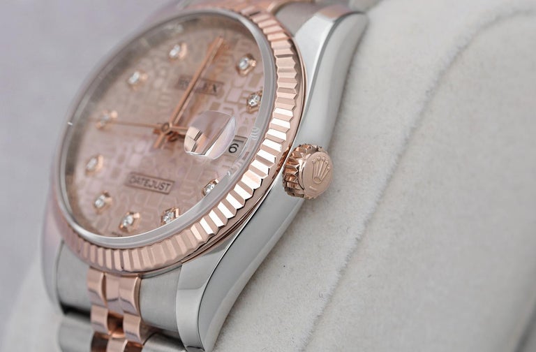Rolex Datejust 116231 Steel and Rose Gold 36mm Anniversary Pink Diamond ...
