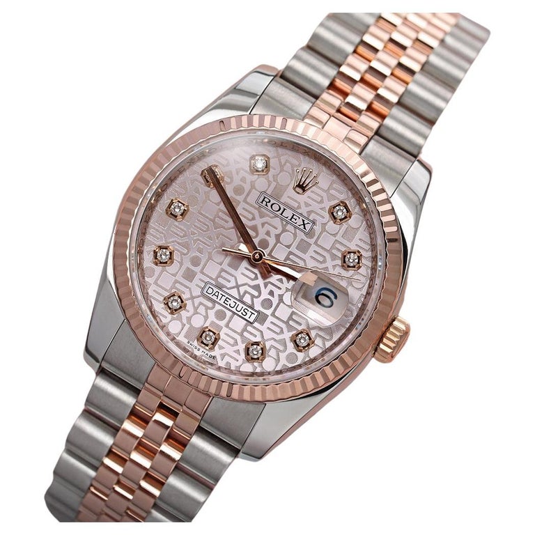Rolex Datejust 116231 Steel and Rose Gold 36mm Anniversary Pink Diamond ...