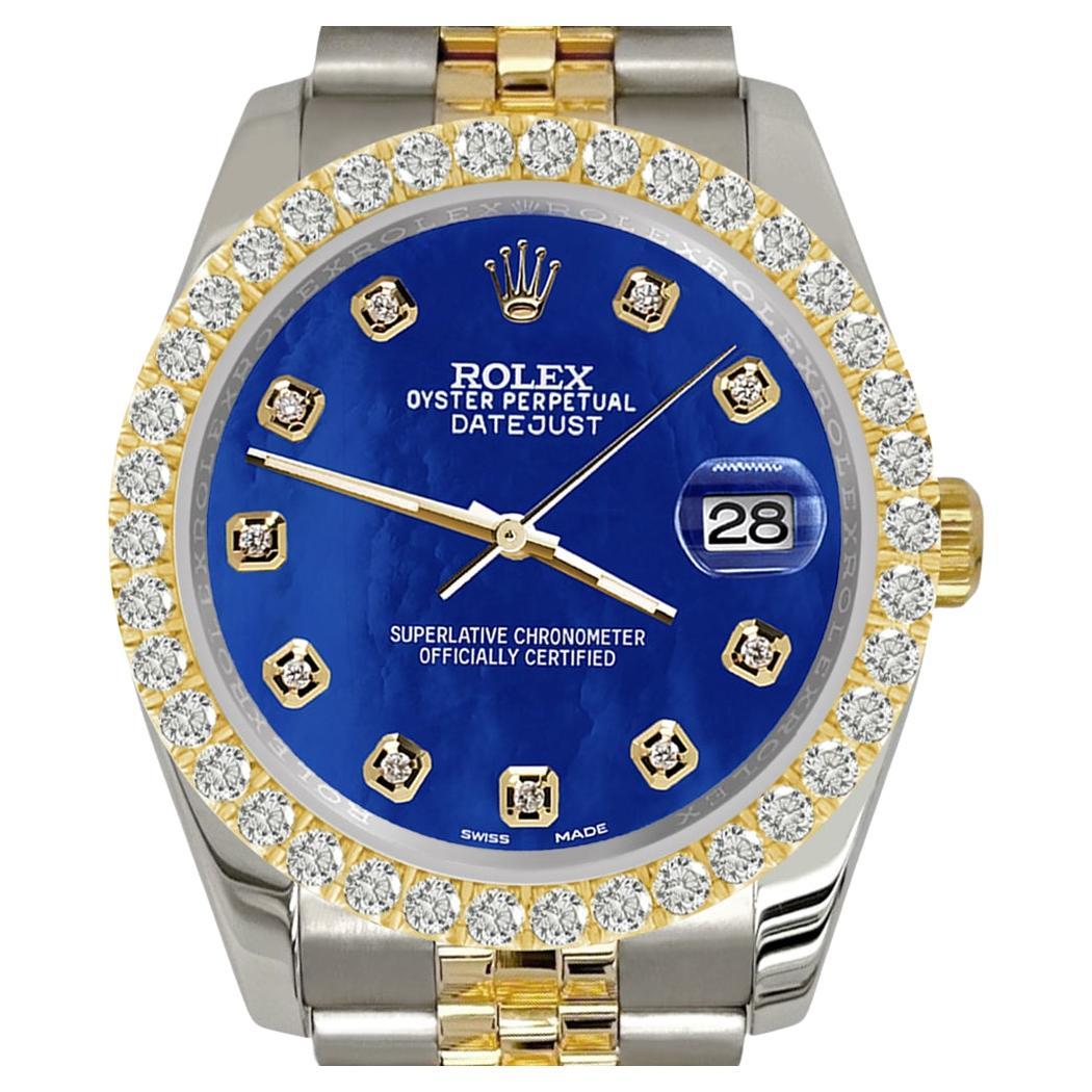 Rolex Datejust 116233 36mm 3.05CT Diamond Bezel/Purple MOP Dial Jubilee ...
