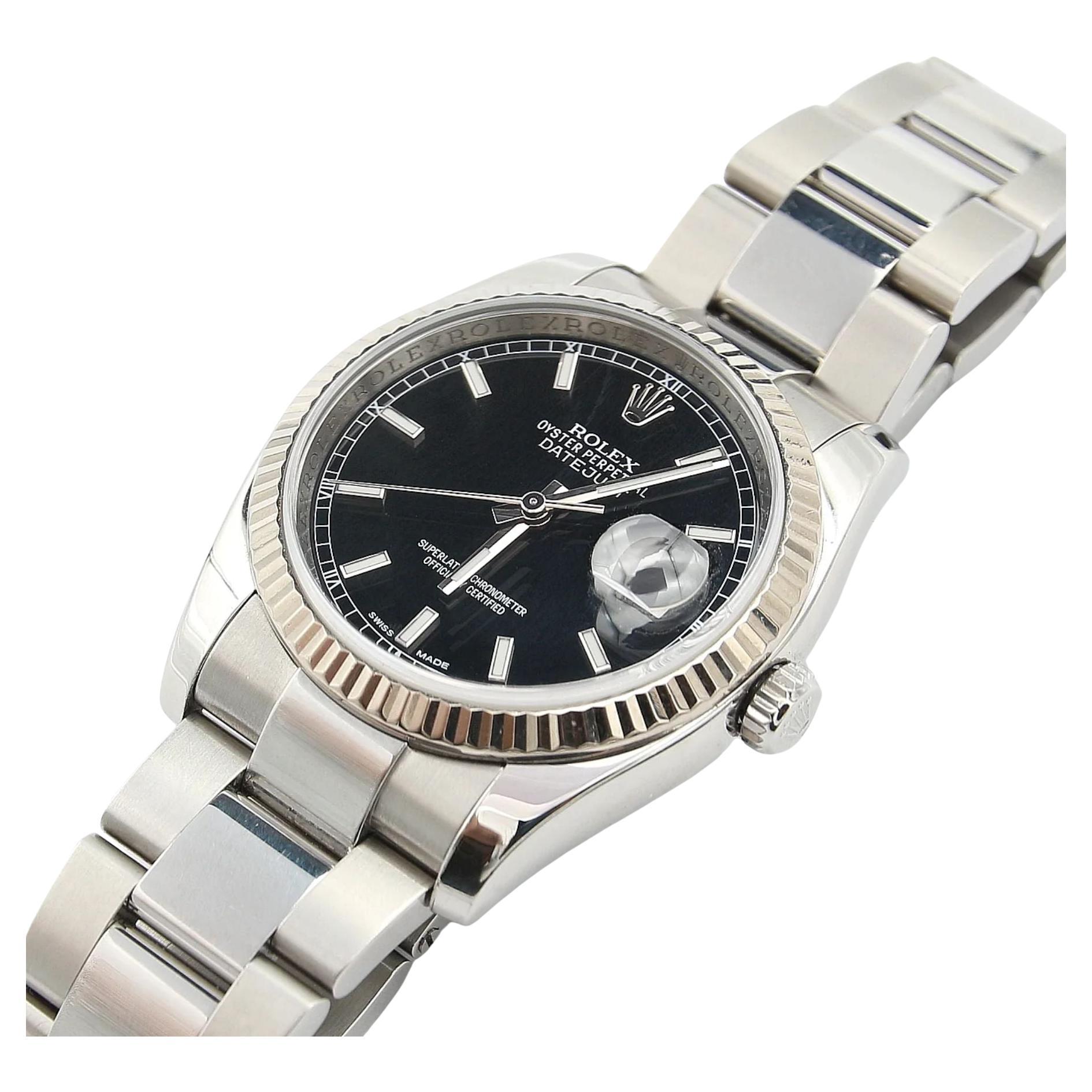 Rolex Datejust 116234 - Sleek Black Dial, Oyster Bracelet, Timeless ...