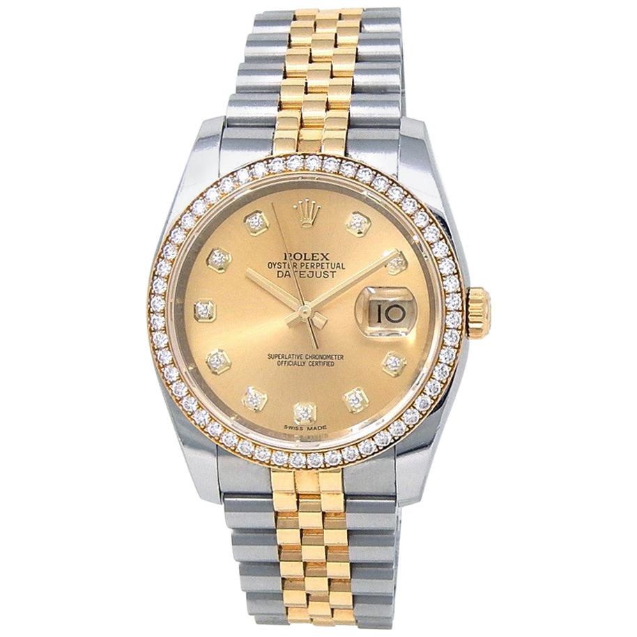 Rolex Datejust 116243, Champagne Dial, Certified and Warranty at 1stDibs