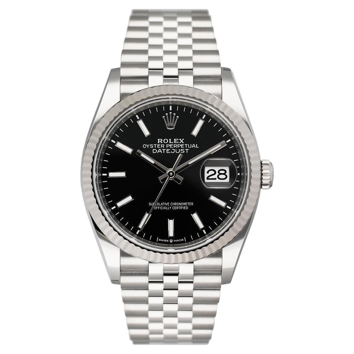 Rolex Datejust Steel White Gold Silver Dial Men’s Watch 126234 Box Card ...