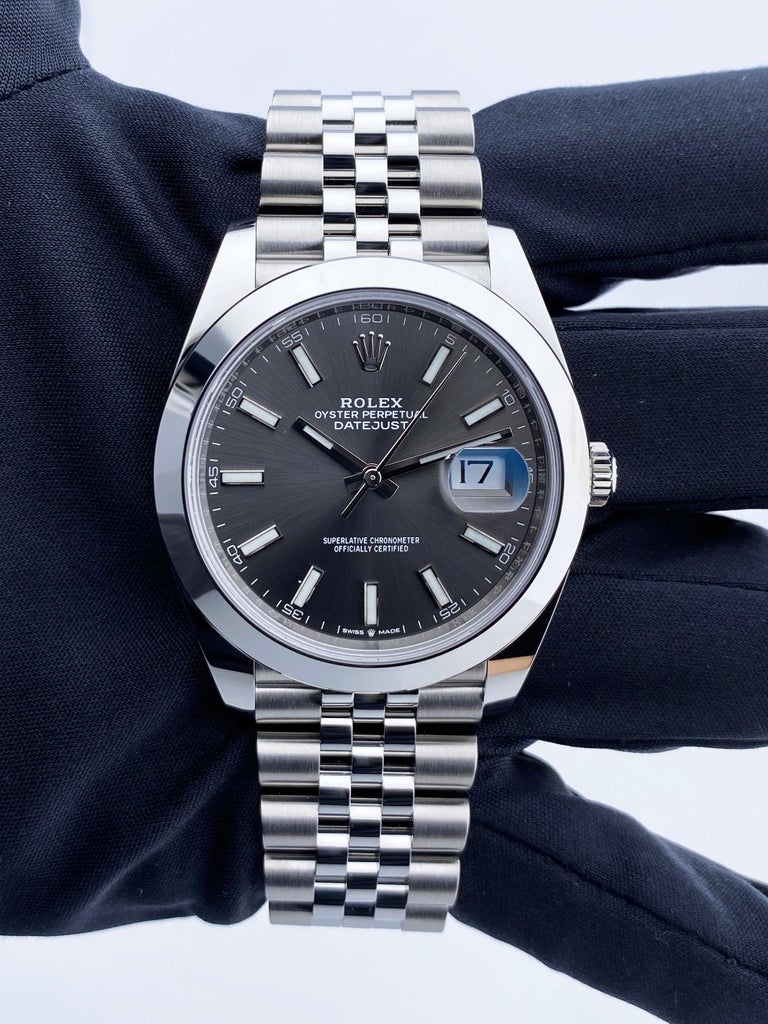 Rolex Datejust 126300 Slate Dial Mens Watch Box and Papers For Sale at ...