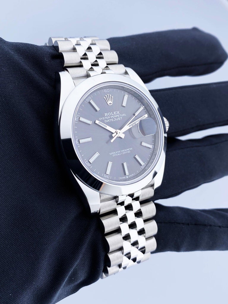 Rolex Datejust 126300 Slate Dial Mens Watch Box and Papers For Sale at ...
