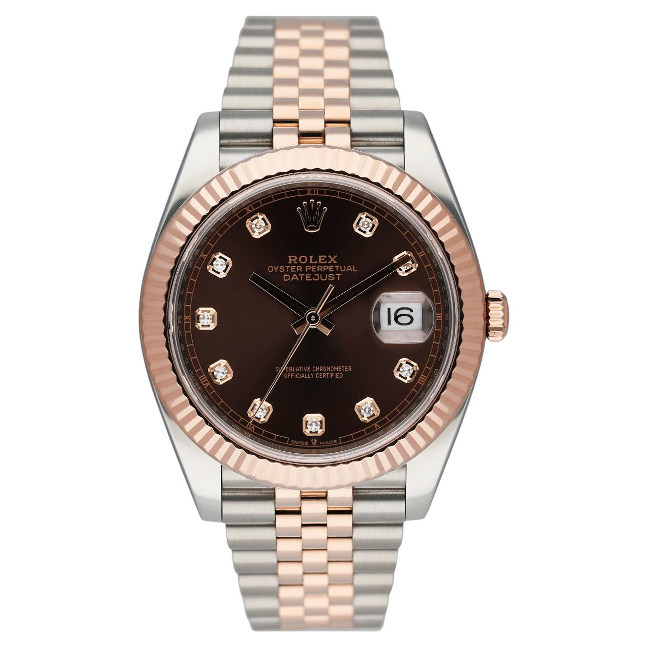 Rolex Datejust 126331 Chocolate Diamond Dial Mens Watch Box Papers at ...