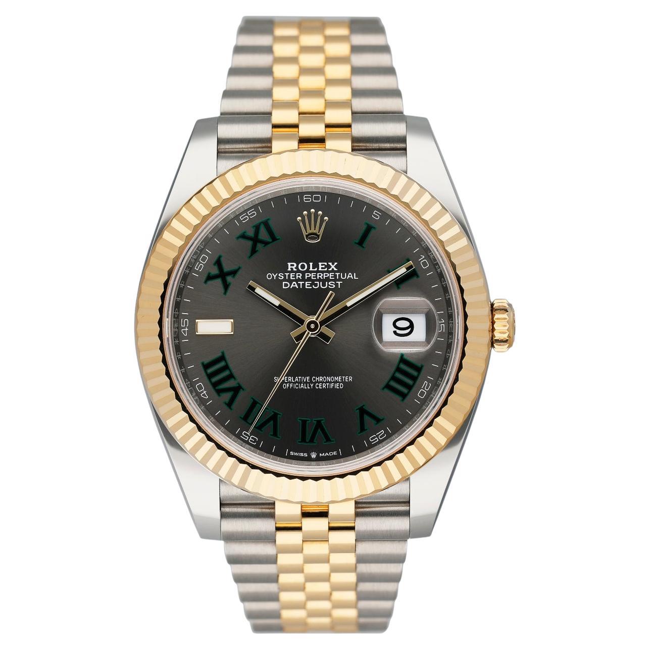 Rolex Datejust 41 18K Gold Steel Slate Wimbledon Dial Automatic Men ...