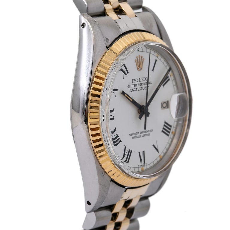 Rolex Datejust 16000, White Dial, Certified and Warranty at 1stDibs