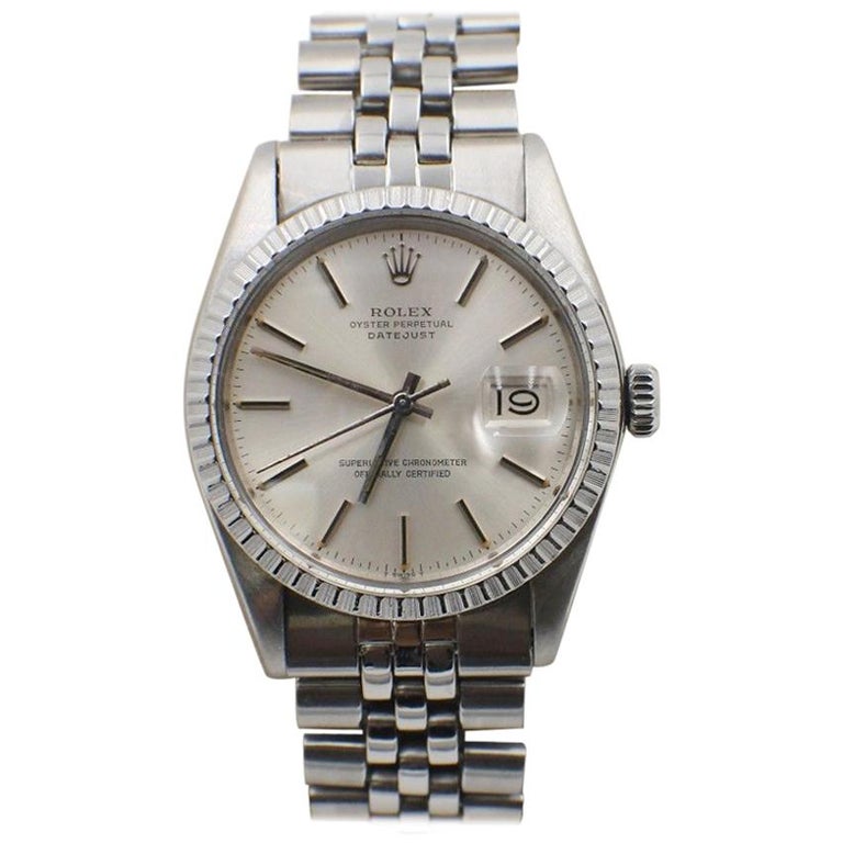 Rolex Datejust 16000 Silver Dial Stainless Steel Jubilee Band at 1stDibs