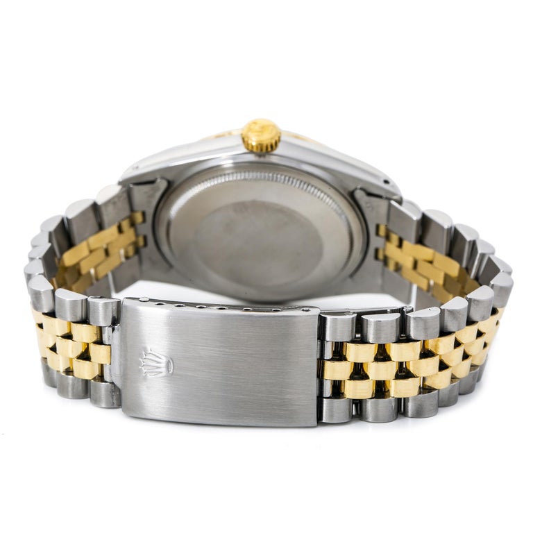 Rolex Datejust 16003 Vintage Rare White Men's Automatic Watch Two-Tone ...