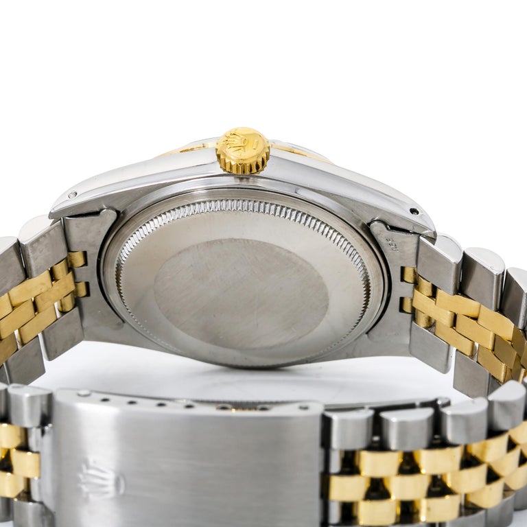 Rolex Datejust 16003 Vintage Rare White Men's Automatic Watch Two-Tone ...