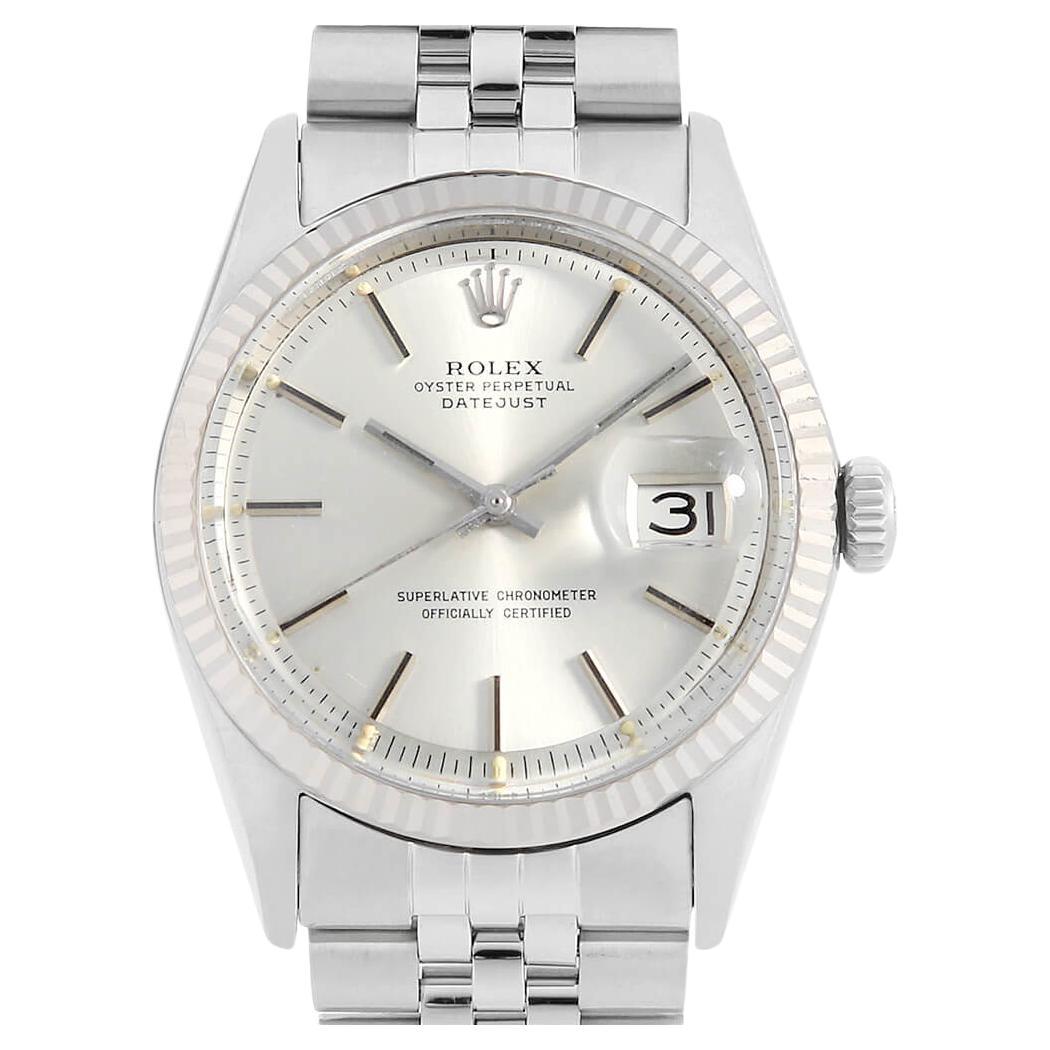 Rolex Datejust Silver Linen Dial Vintage Steel Men's Watch 16030 For ...