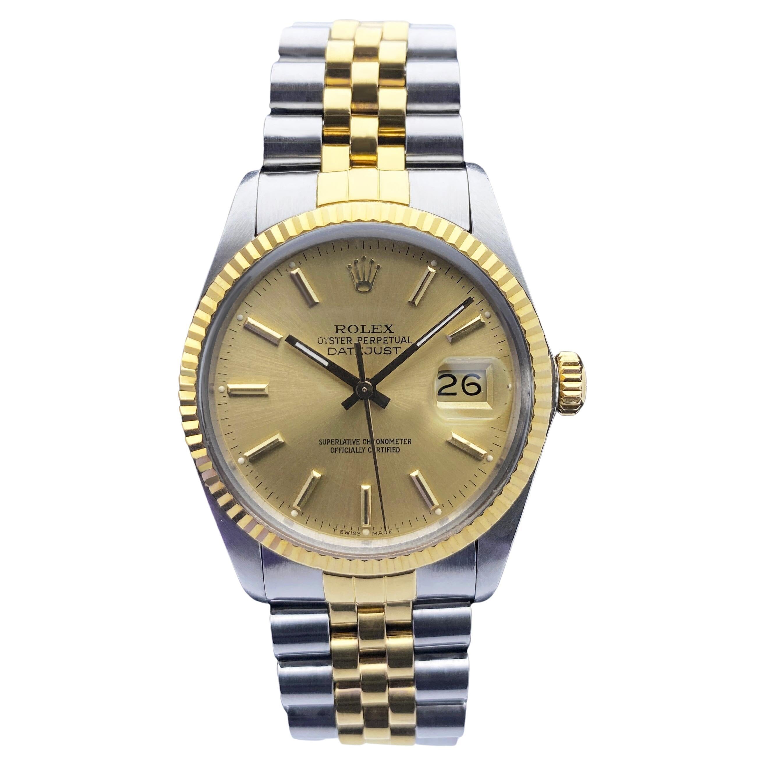 Rolex 16013 Datejust Champagne Dial Watch at 1stDibs | rolex datejust ...