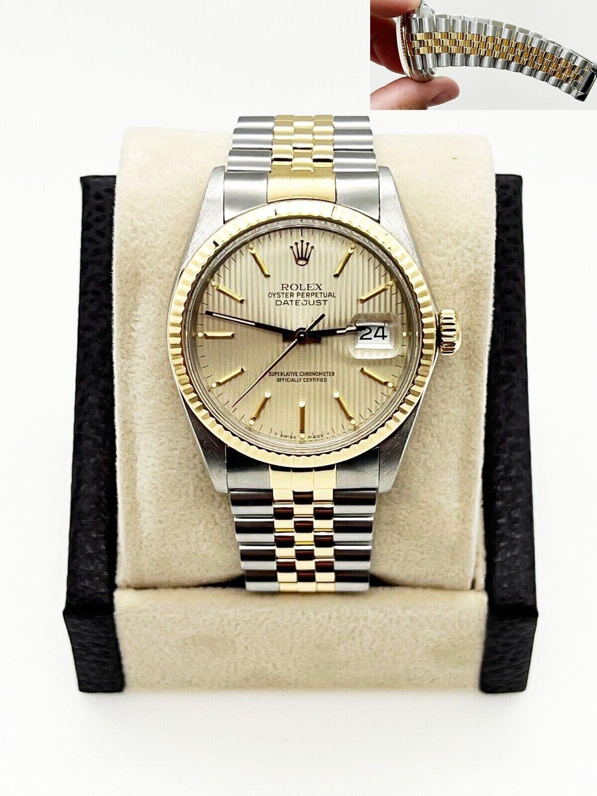 Rolex Datejust 16013 Tapestry Dial 18K Yellow Gold Stainless Steel For ...