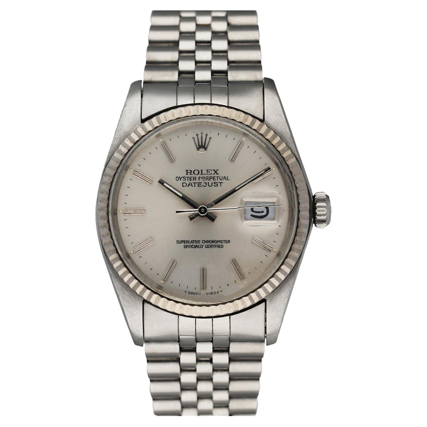 Rolex Datejust 16014 Linen Dial Men's Watch For Sale at 1stDibs