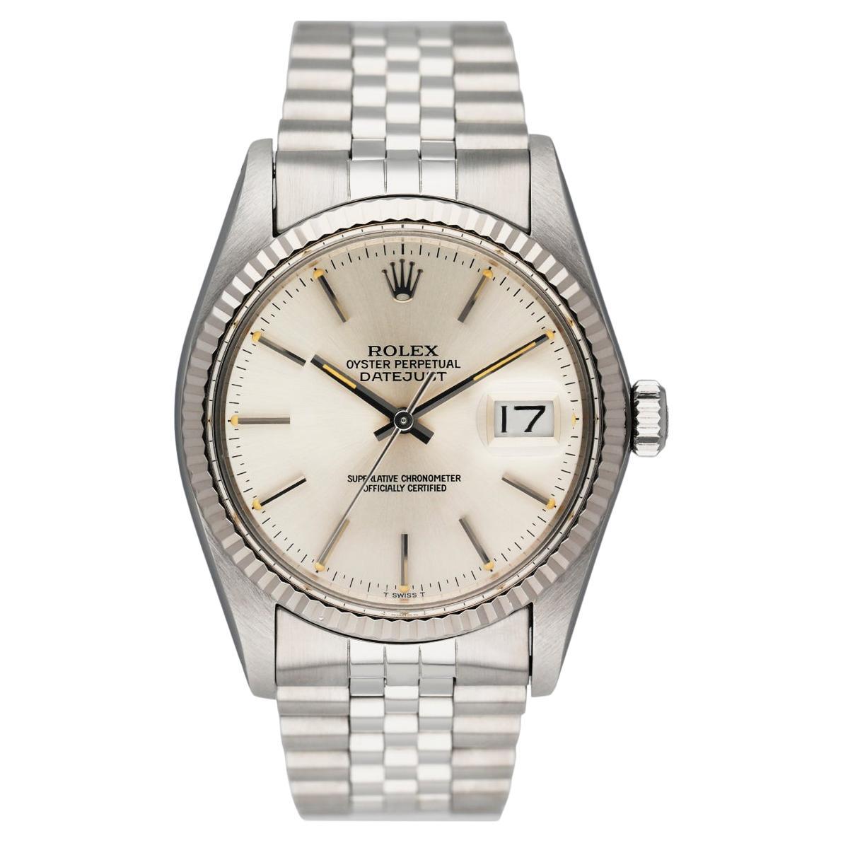 Rolex Datejust 16014 Linen Dial Men's Watch For Sale at 1stDibs