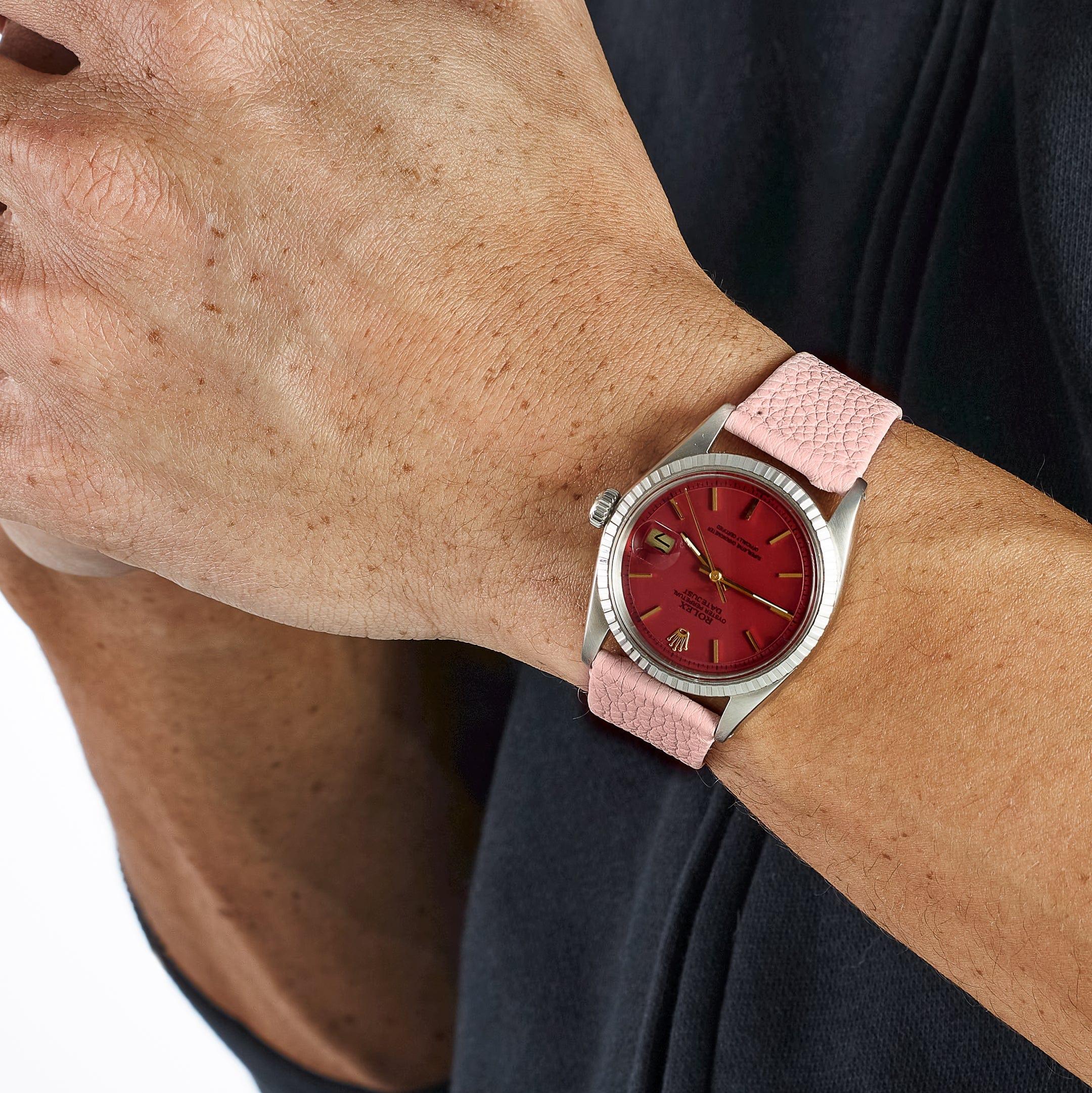 Rolex Datejust 1603 Stainless Steel Aftermarket Red Dial For Sale at ...