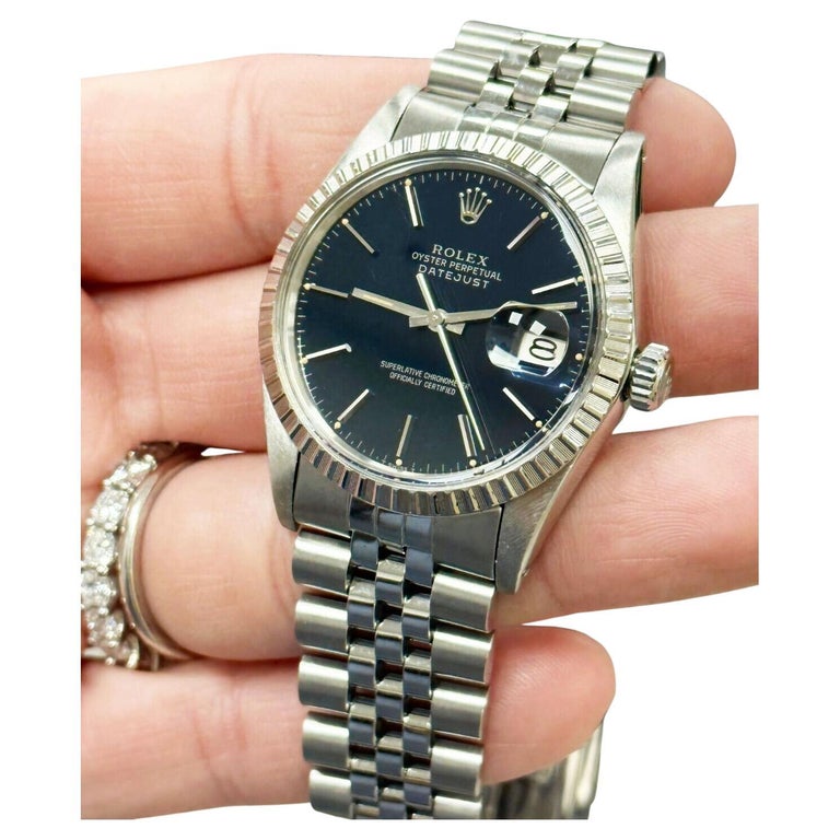 Rolex Datejust 16030 Blue Dial Stainless Steel For Sale at 1stDibs