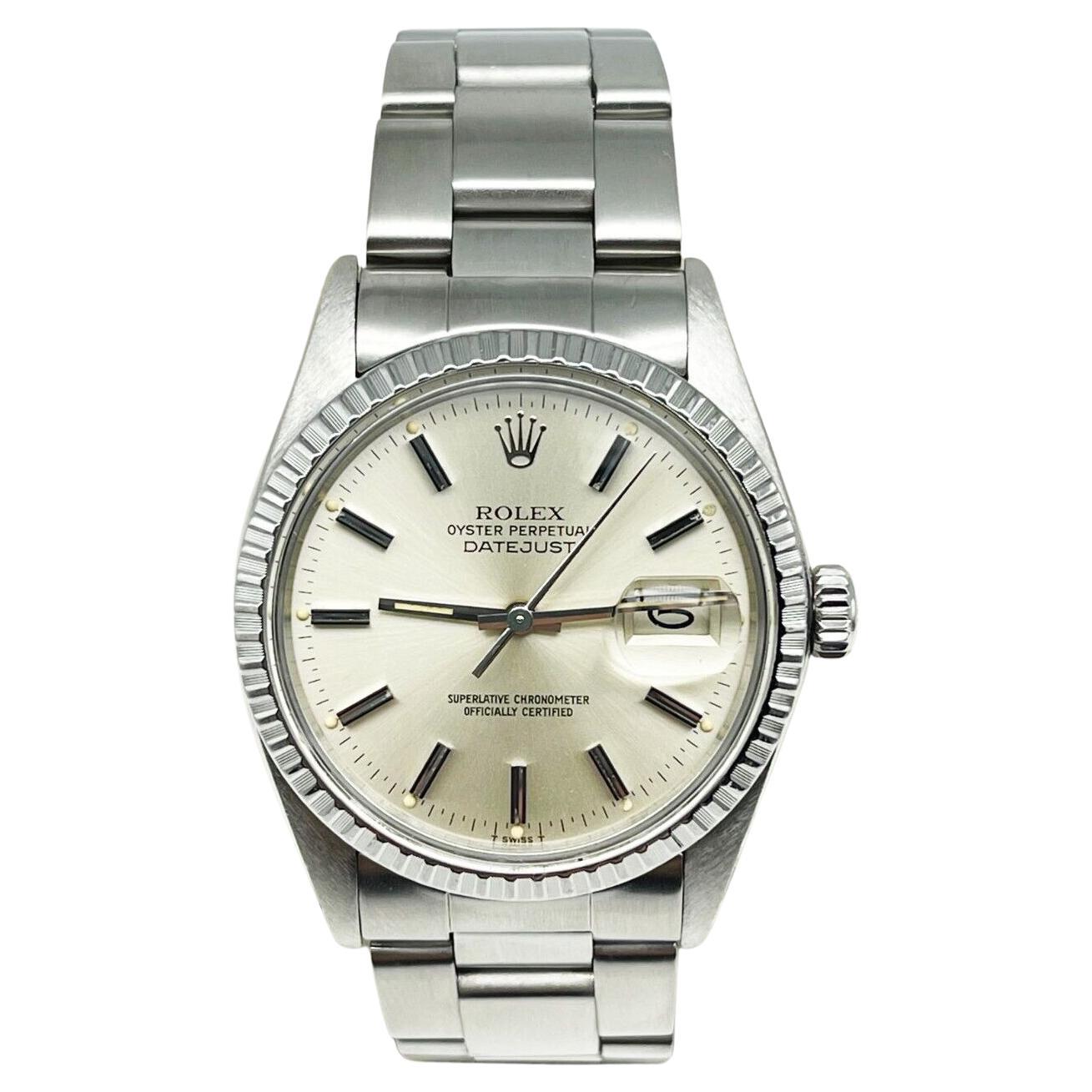 Certified Authentic Rolex Datejust 3180, Silver Dial at 1stDibs