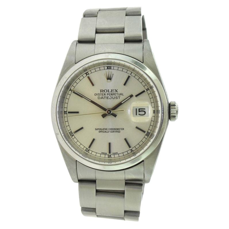 Rolex Datejust 16200 Silver Dial Stainless Steel Automatic Watch For ...